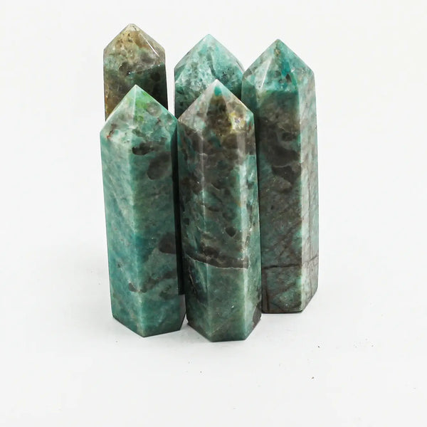 Amazonite Tower Obelisks 6 Sided – Quasar Gems
