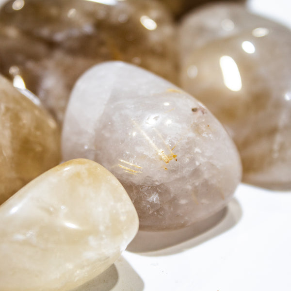 Rutilated Quartz Tumbled Grade A – Quasar Gems