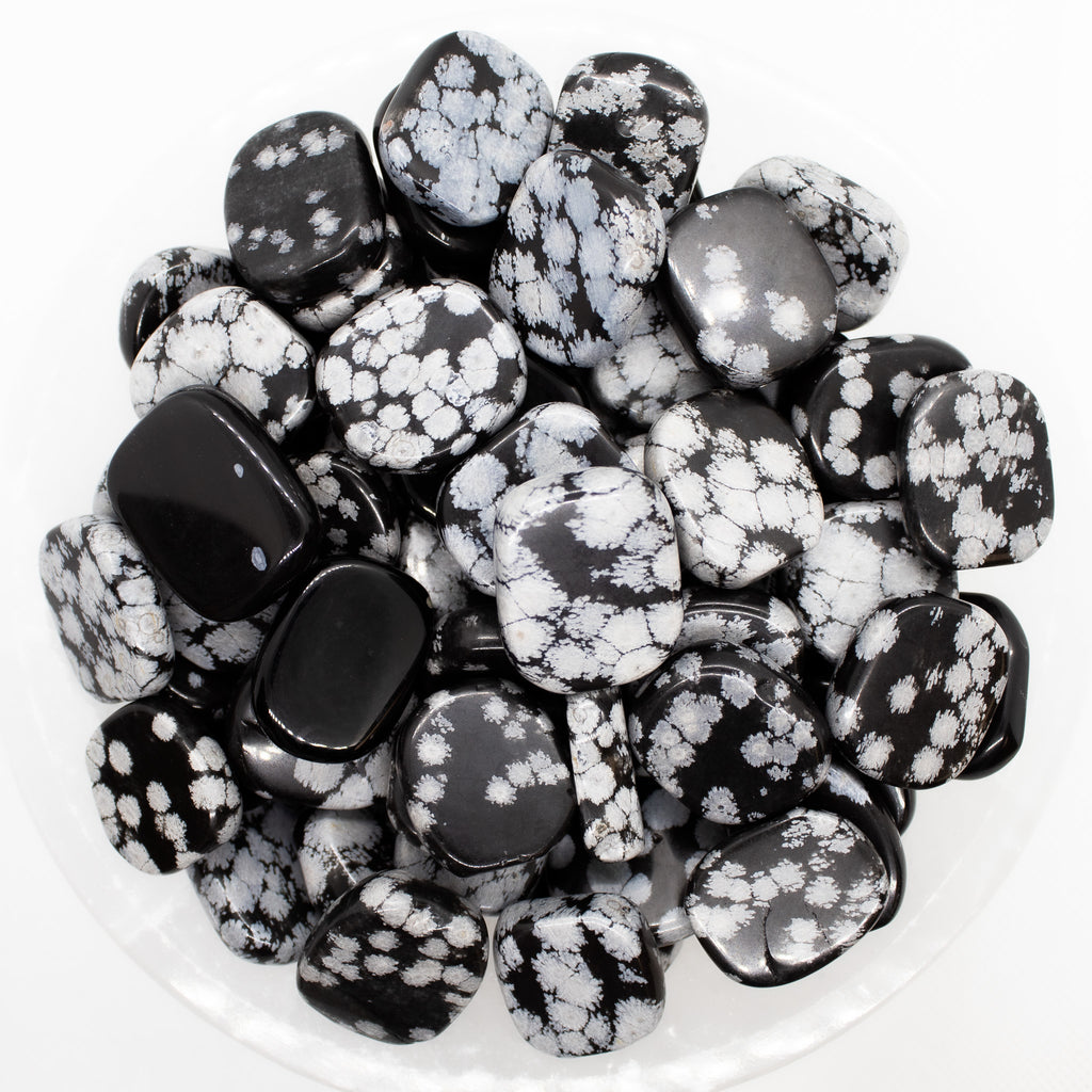 Black Snowflake Obsidian Smooth Small – Quasar Gems